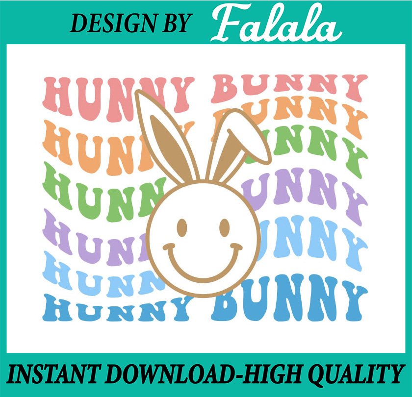Hunny Bunny SVG/PNG, Easter Bunny Svg, Retro Smiley Face Svg | Inspire ...