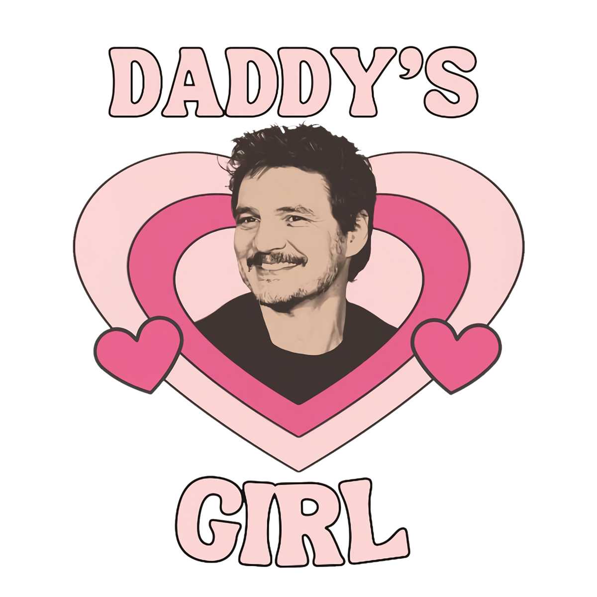 Pedro Pascal Heart Sublimation Daddys Girl PNG - Inspire Uplift