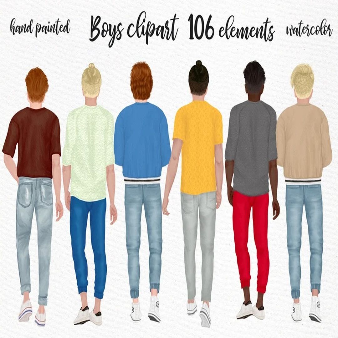 Male clipart: "TEENAGE BOYS CLIPART" Guys clipart Modern Mal | Inspire ...