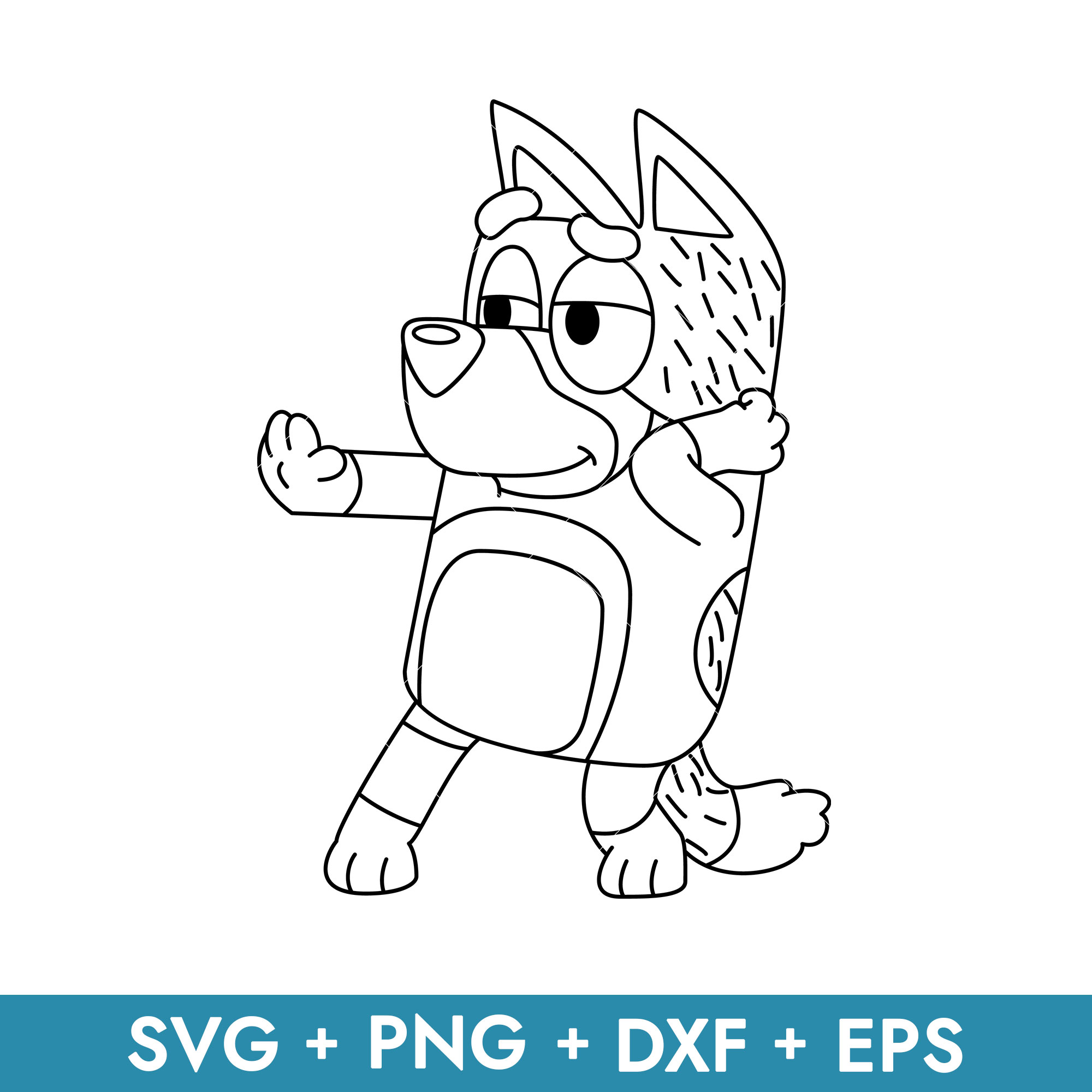Bandit Dog Outline Svg, Bluey Badit Svg, Bluey Svg, Cartoon | Inspire ...