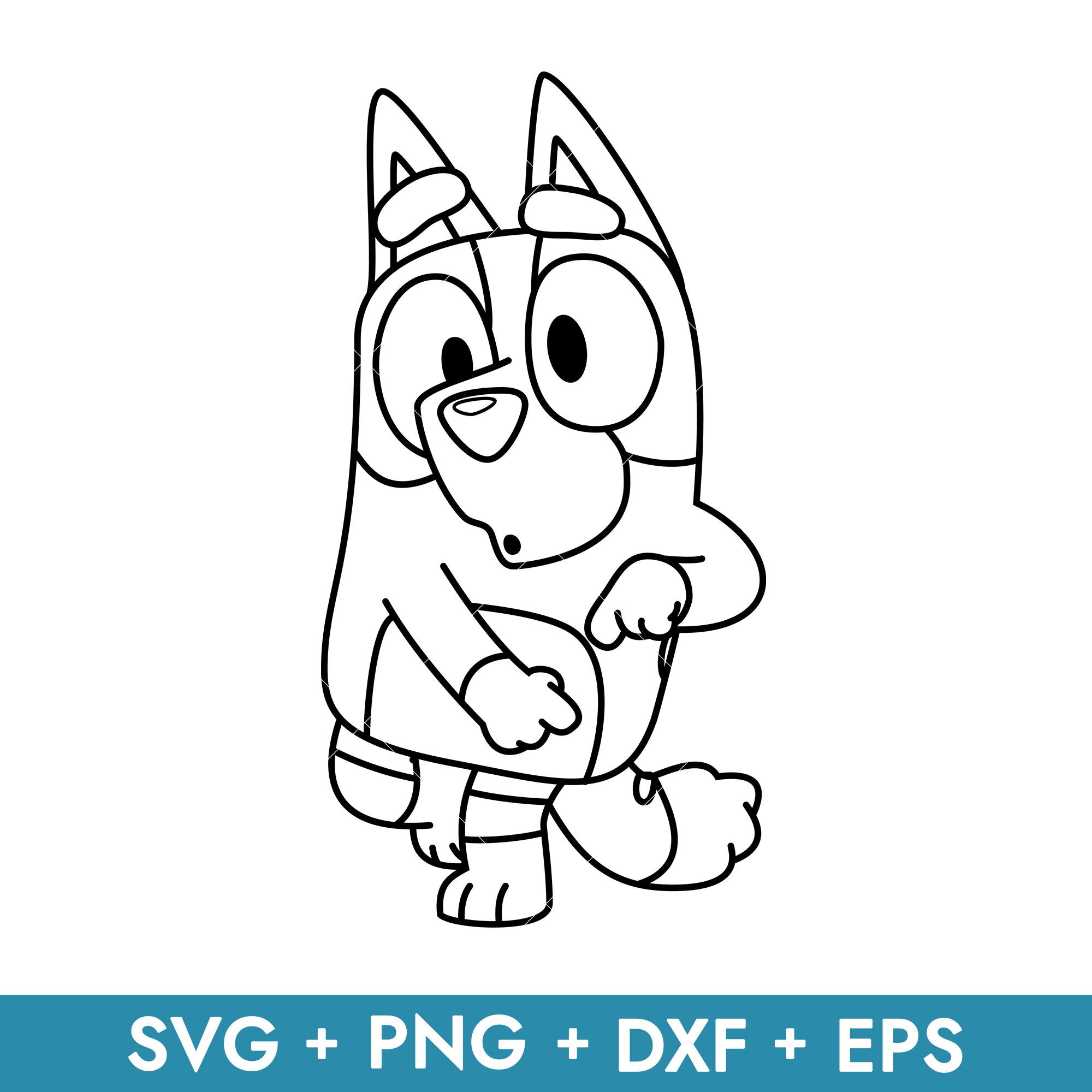 Bluey Bingo Outline Svg, Bingo Heeler Svg, Bluey Svg, | Inspire Uplift