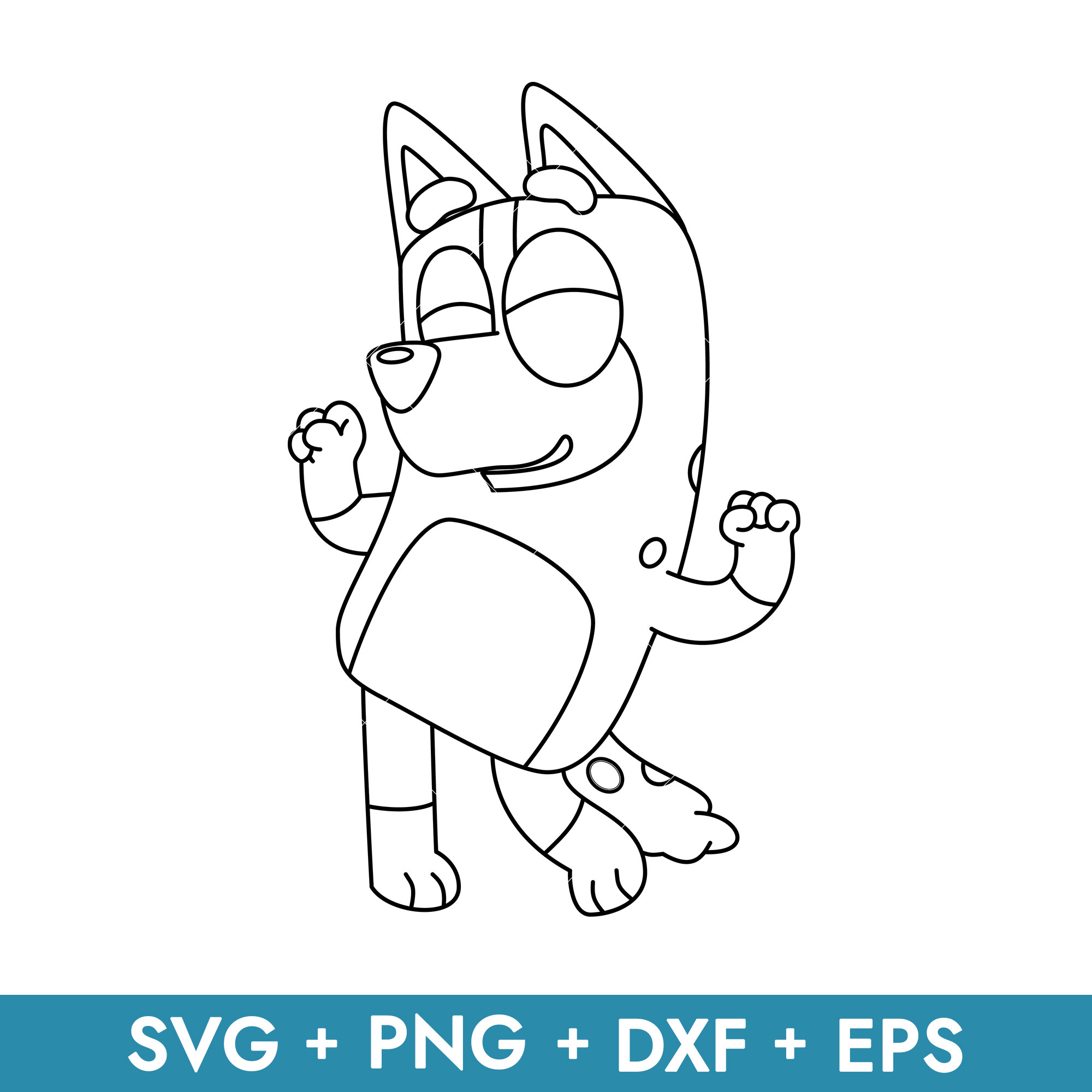 Bluey Chilli Outline Svg, Bluey Svg, Cartoon Svg | Inspire Uplift