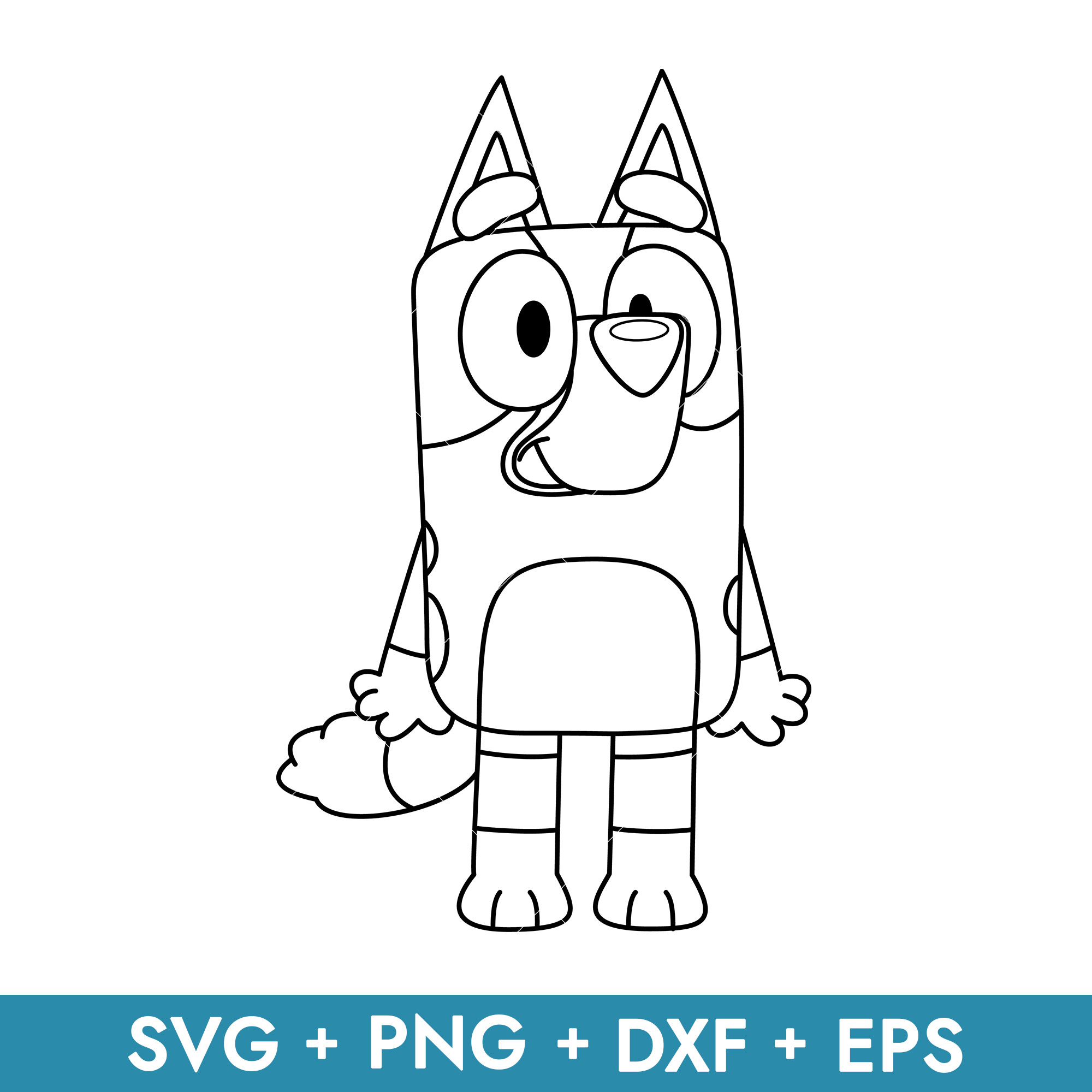 Bluey Outline Svg, Bluey Dog Svg, Bluey Cartoon Svg, Png Eps | Inspire ...