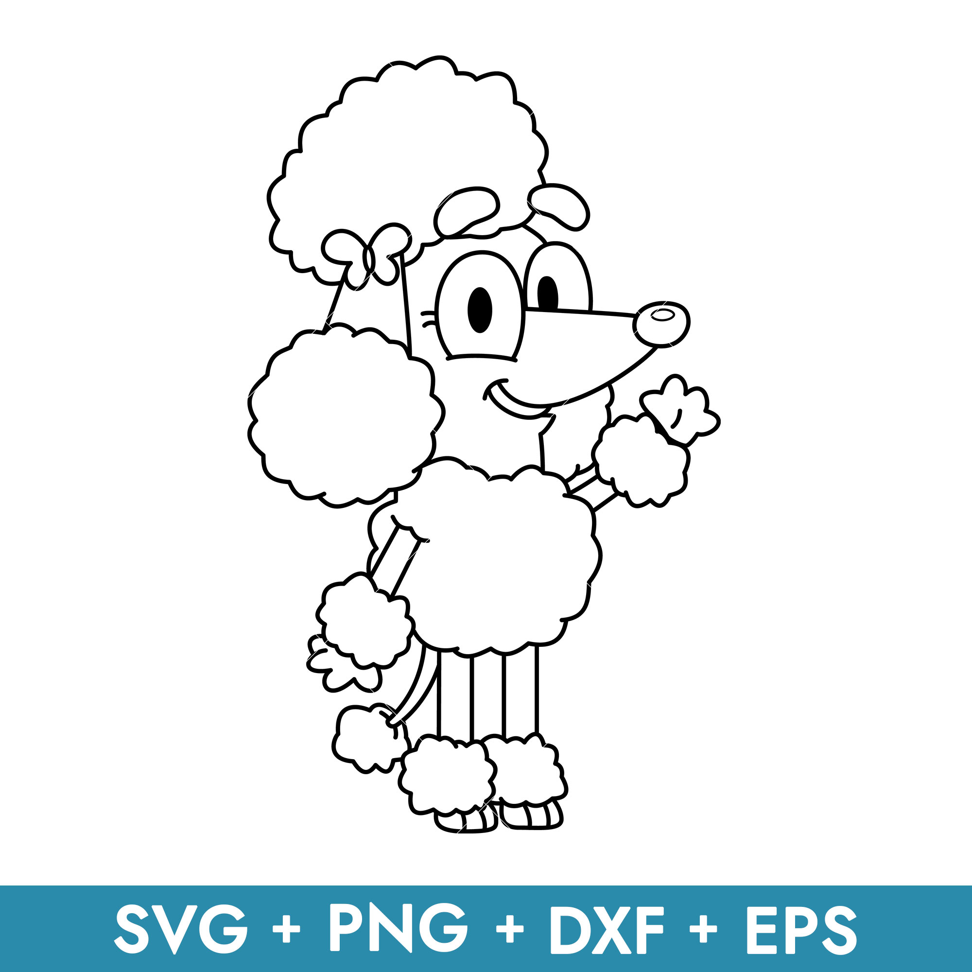 Bluey Coco Outline Svg, Coco Dog Svg, Bluey Svg, Cartoon Svg | Inspire ...