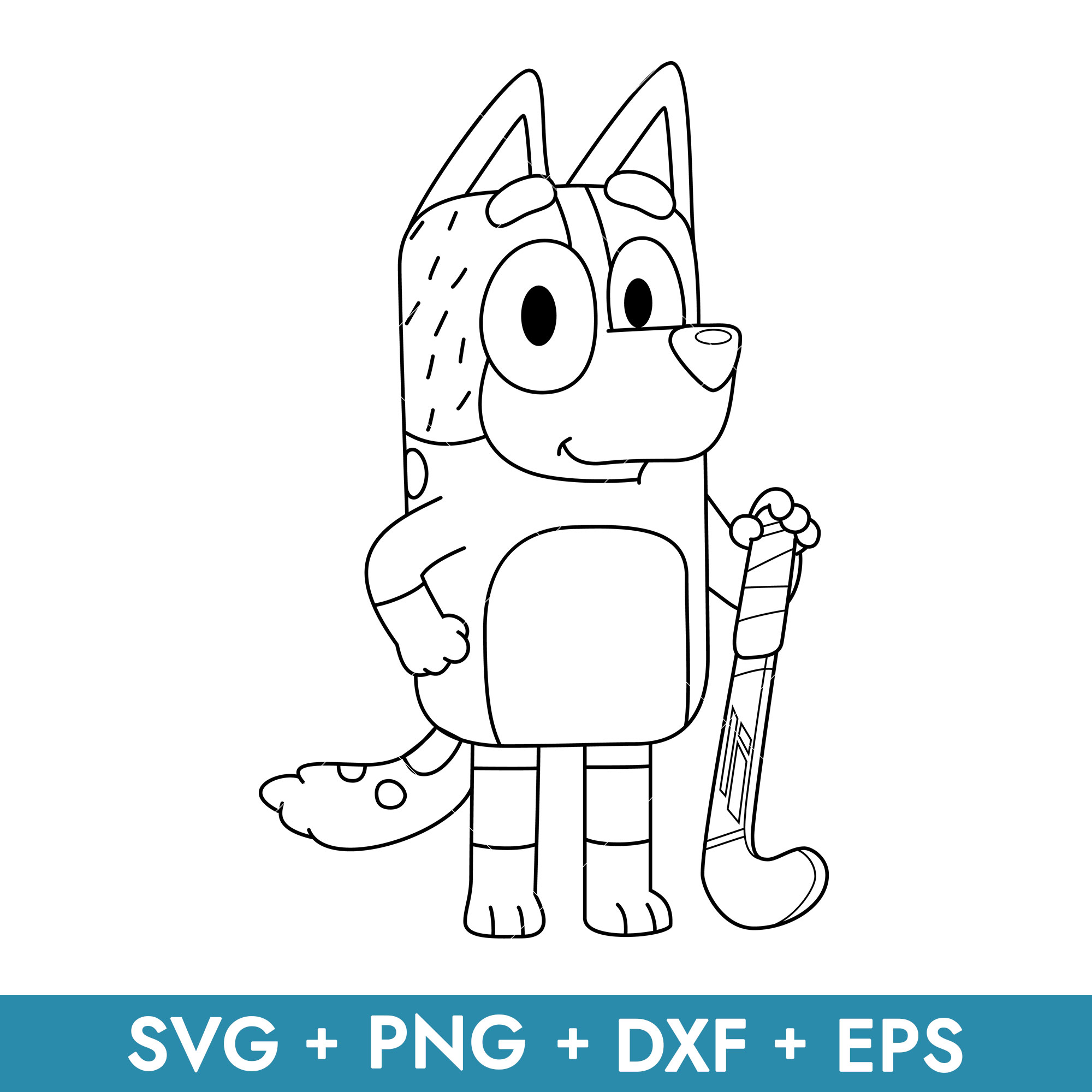 Chilli Bluey Outline Svg, Chilli Dog Svg, Bluey Svg, Cartoon - Inspire ...