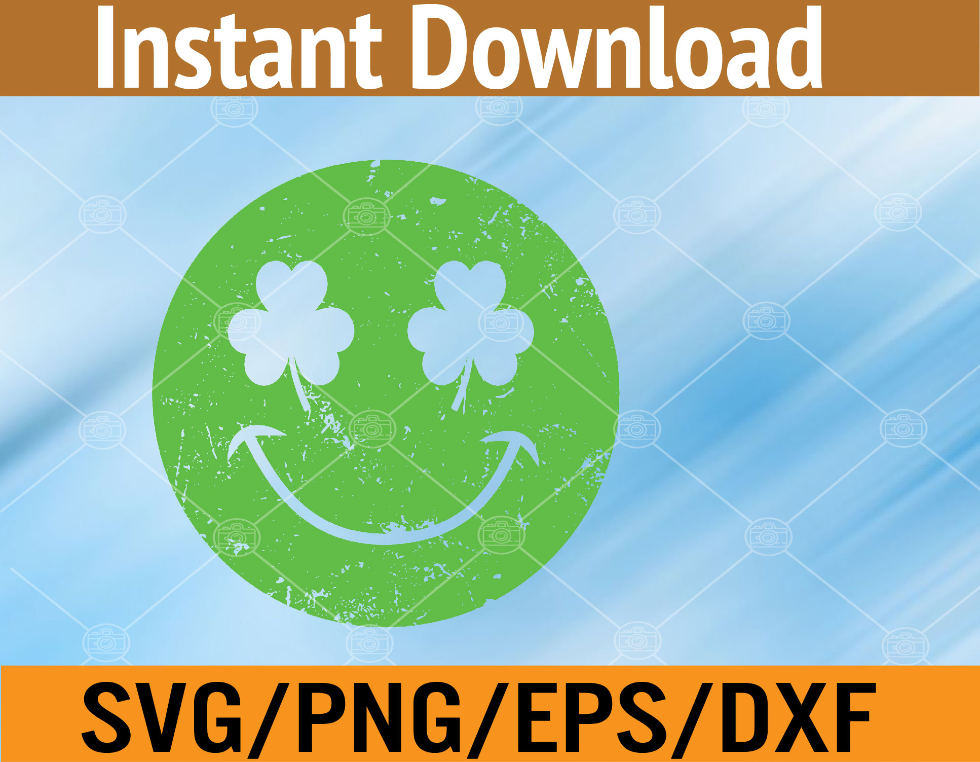 Vintage St. Patrick's Day Shamrock Smiley Face Irish, Eps, P - Inspire ...