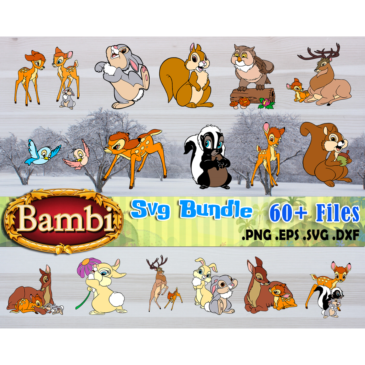 60 Files Bambi Bundle SVG | Inspire Uplift