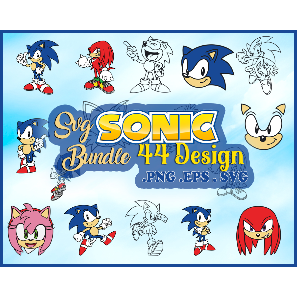 44 Files Sonic Designs SVG Bundle | Inspire Uplift