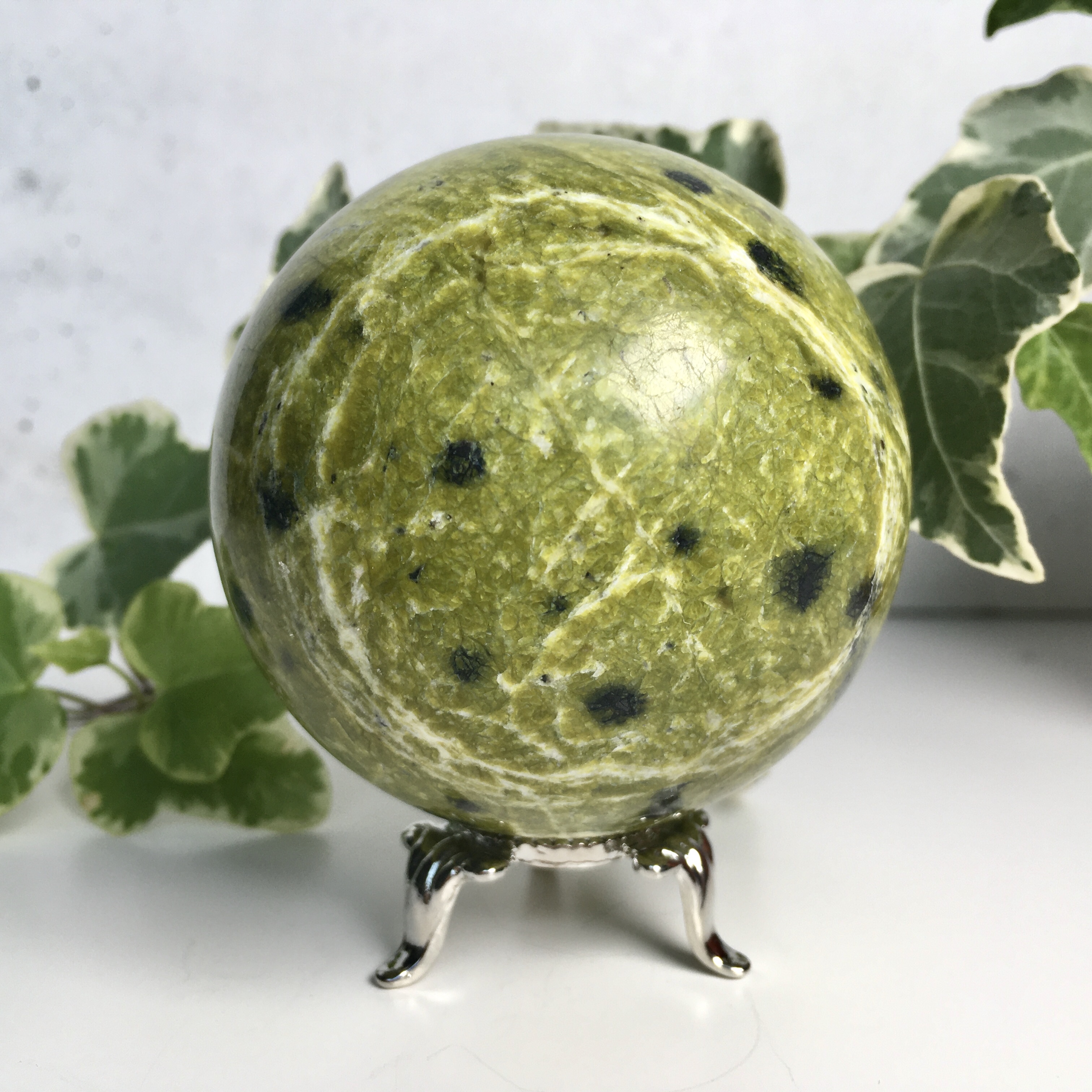 Lizardite Sphere Yellow Stone Ball Serpentine Mineral Sphere | Inspire ...