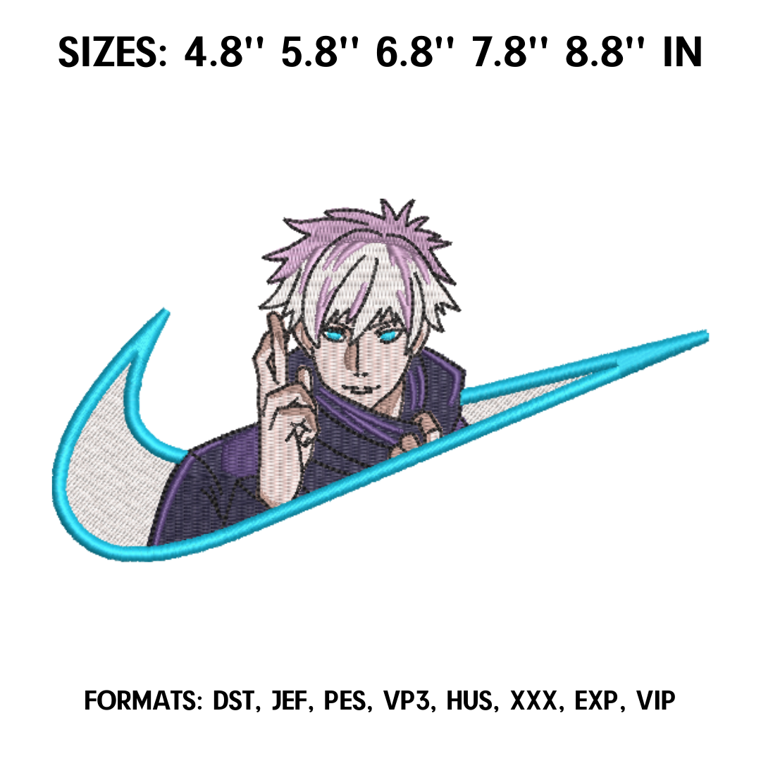 Nike Satoru Gojo Embroidery Design File, Jujutsu Kaisen Anim | Inspire ...