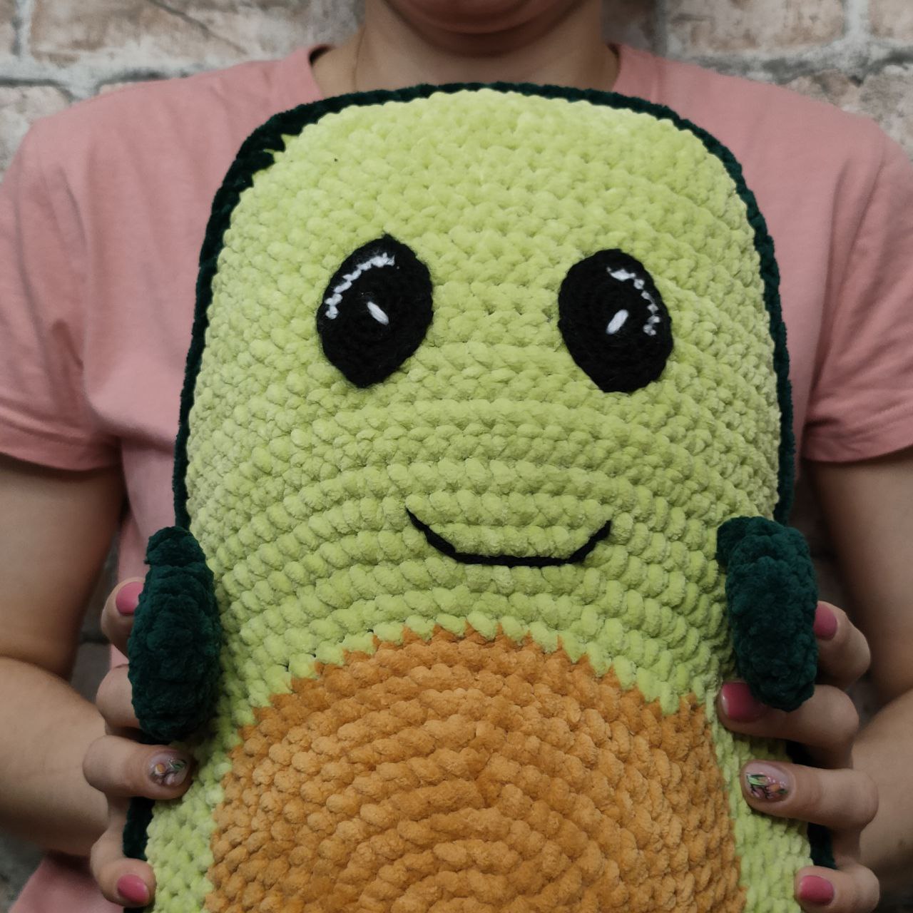 handmade knitted avocado pillow | Inspire Uplift