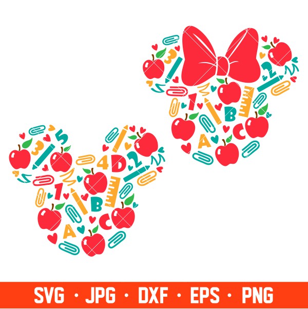 School Teacher Mickey & Minnie Svg, School Svg, Teacher Life | Inspire ...