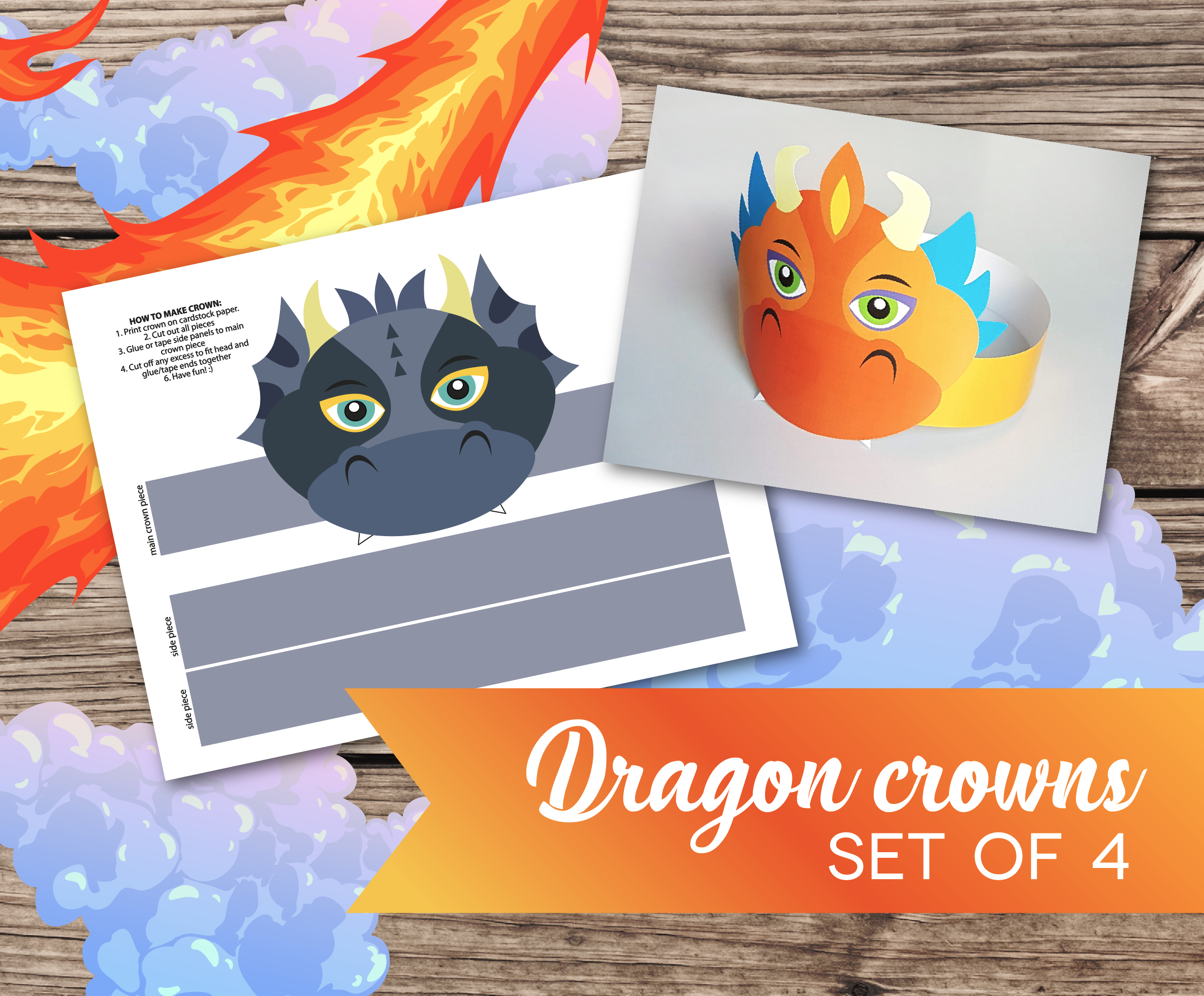 Dragon crown, Dragon birthday crown, Dragon mask, DIY dragon | Inspire ...