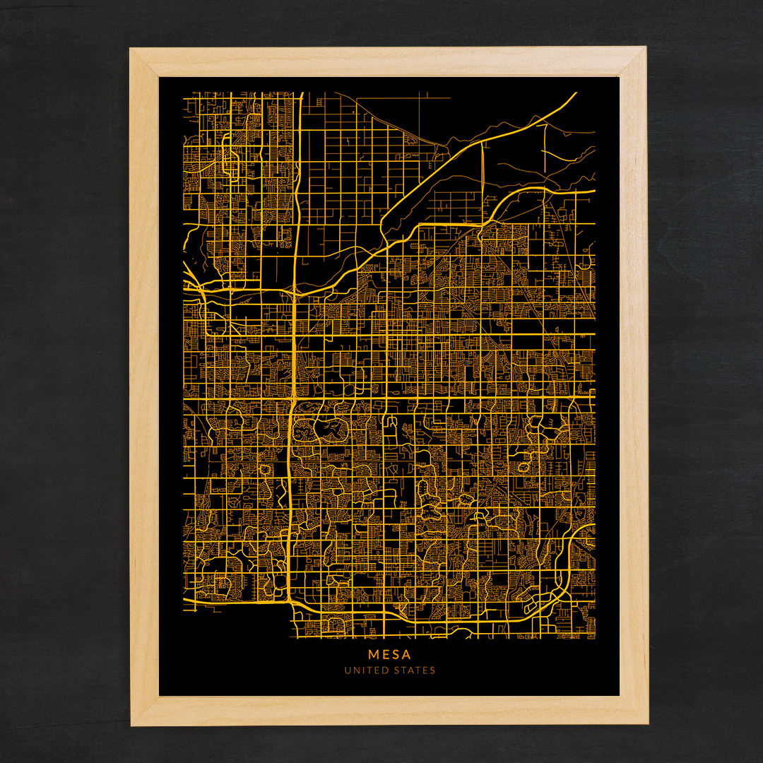 Mesa City Map, City of Mesa, United States Map Poster | Inspire Uplift