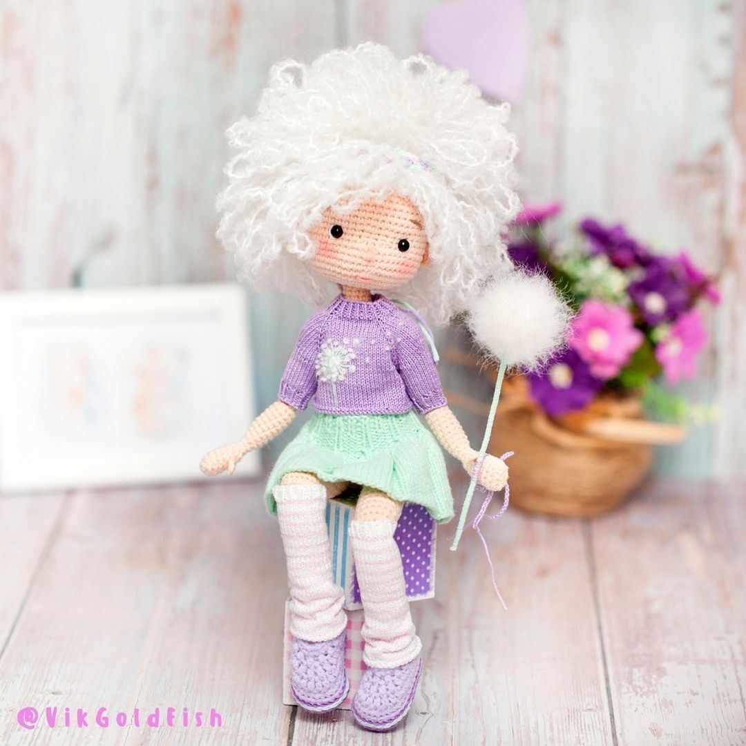 Crochet Doll Pattern, Crochet Dandelion Doll, Amigurumi Doll | Inspire ...