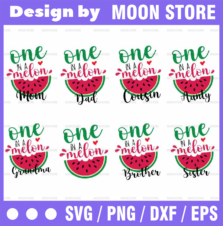 One In a Melon SVG, One In a Melon Family Svg Bundle, Waterm | Inspire Uplift