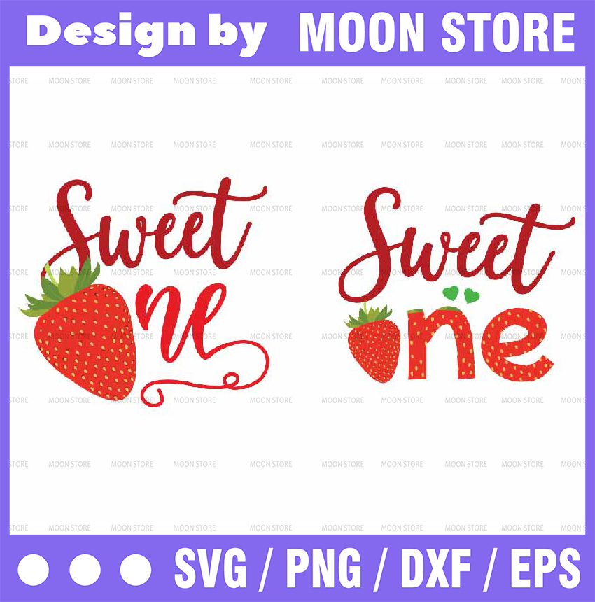 Sweet One SVG, Strawberry One Svg, First Birthday Svg Cut Fi - Inspire ...