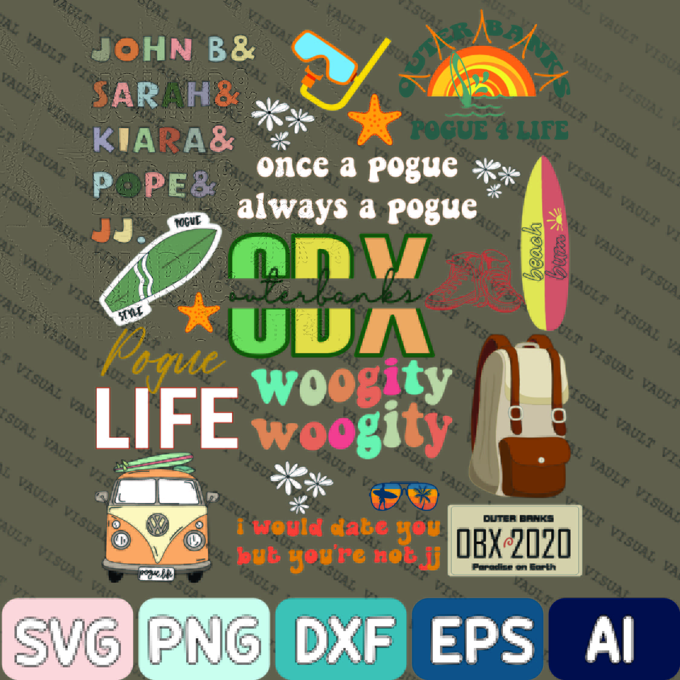 Outer Banks 3 Svg, Vintage Pogue For Life Svg, OBX3 Poguelan | Inspire ...