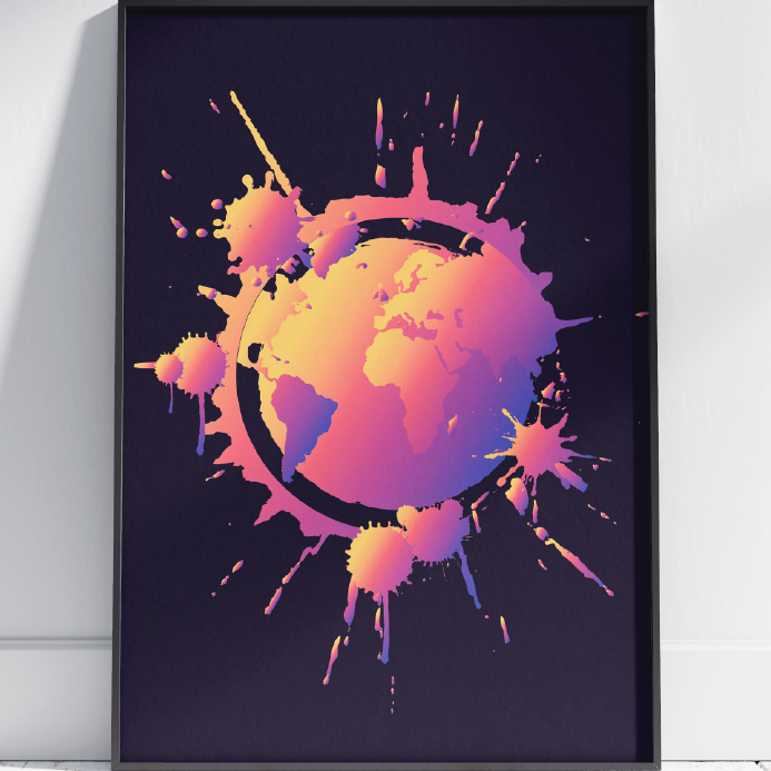 Abstract Splatter Wall Art Colorful Planet Painting by Stai - Inspire ...