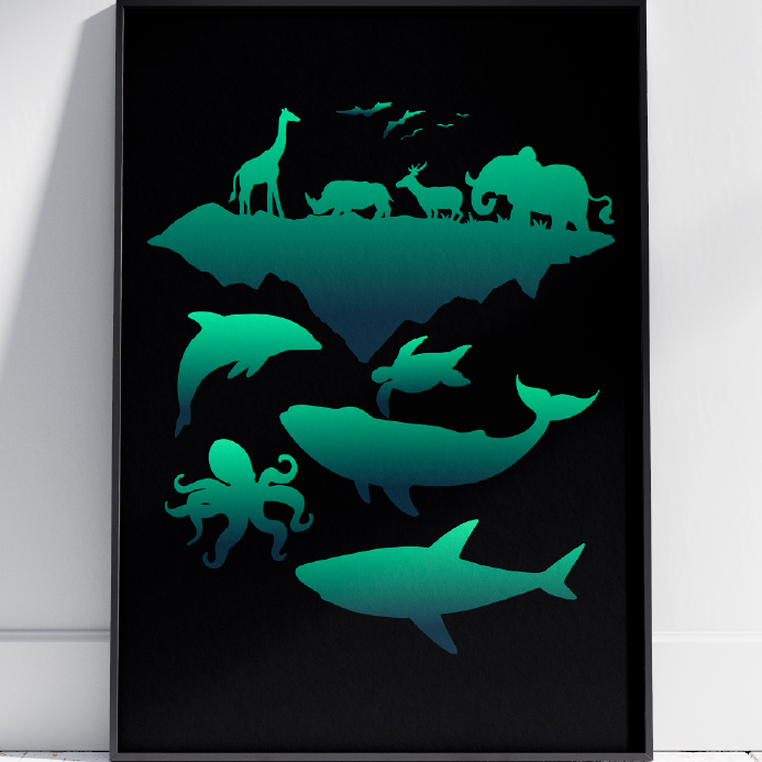 Animals Silhouette Painting Wall Art by Stainles | Inspire Uplift
