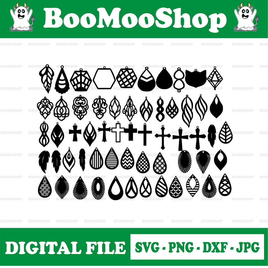 Earring Svg Bundle, Leather Earrings Svg, Earring Template S | Inspire ...