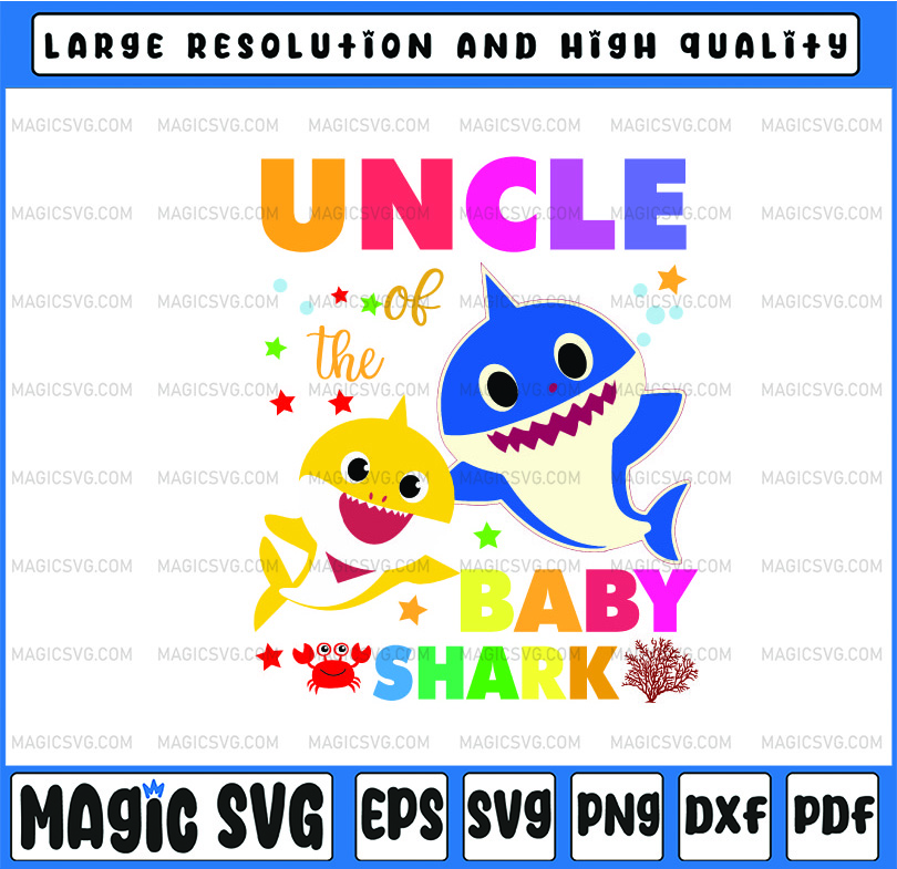 Uncle Of The Baby Shark Svg, Trending Svg, Baby Shark Svg, S - Inspire ...