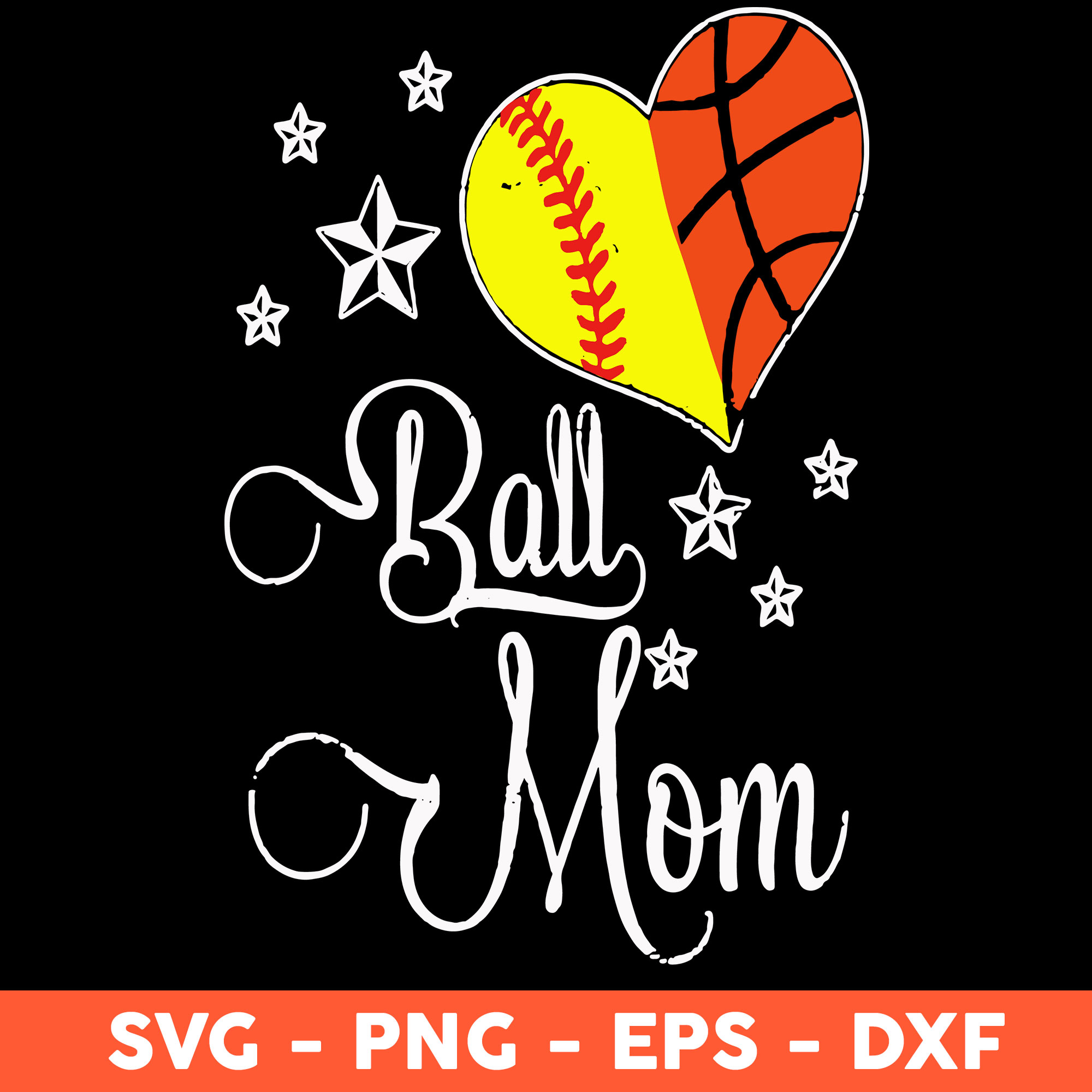Ball Mom Svg, Ball Svg, Heart Svg, Mom Svg, Mother's Day Svg - Inspire ...