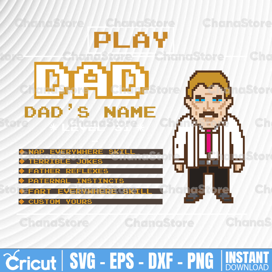Personalized Name Father's Day Play Dad, Daddy Level 31, Hap | Inspire ...