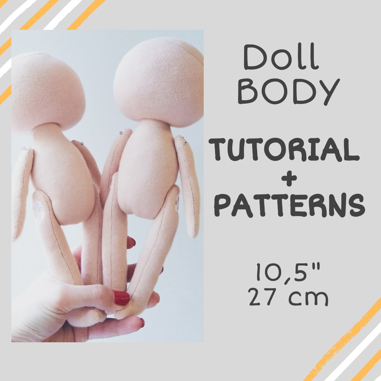 Tilda doll PDF body tutorial and patterns, DIY cloth doll in | Inspire ...