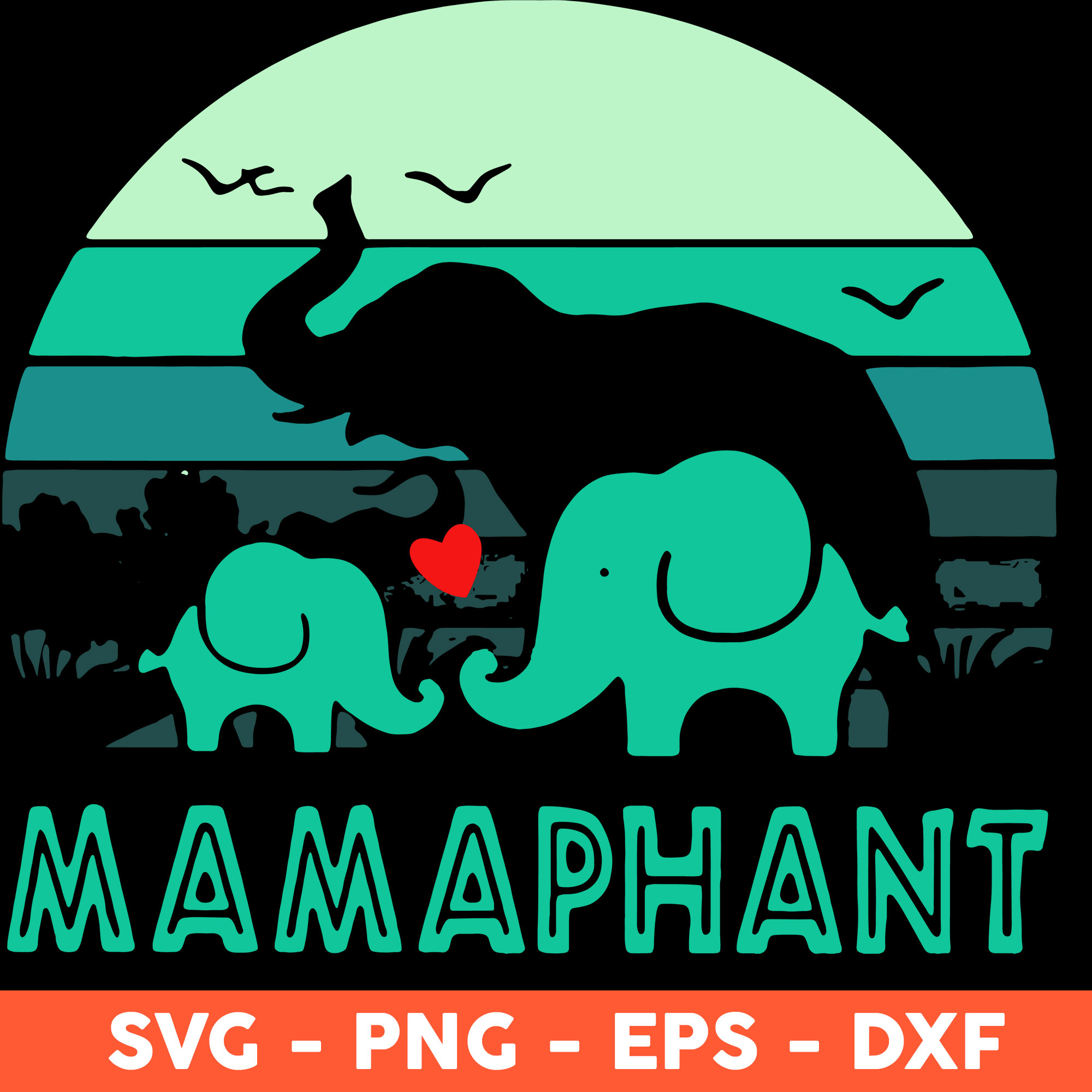 Mama Elephant Svg, Elephants Svg, Heart Svg, Mother Svg, Mot | Inspire ...