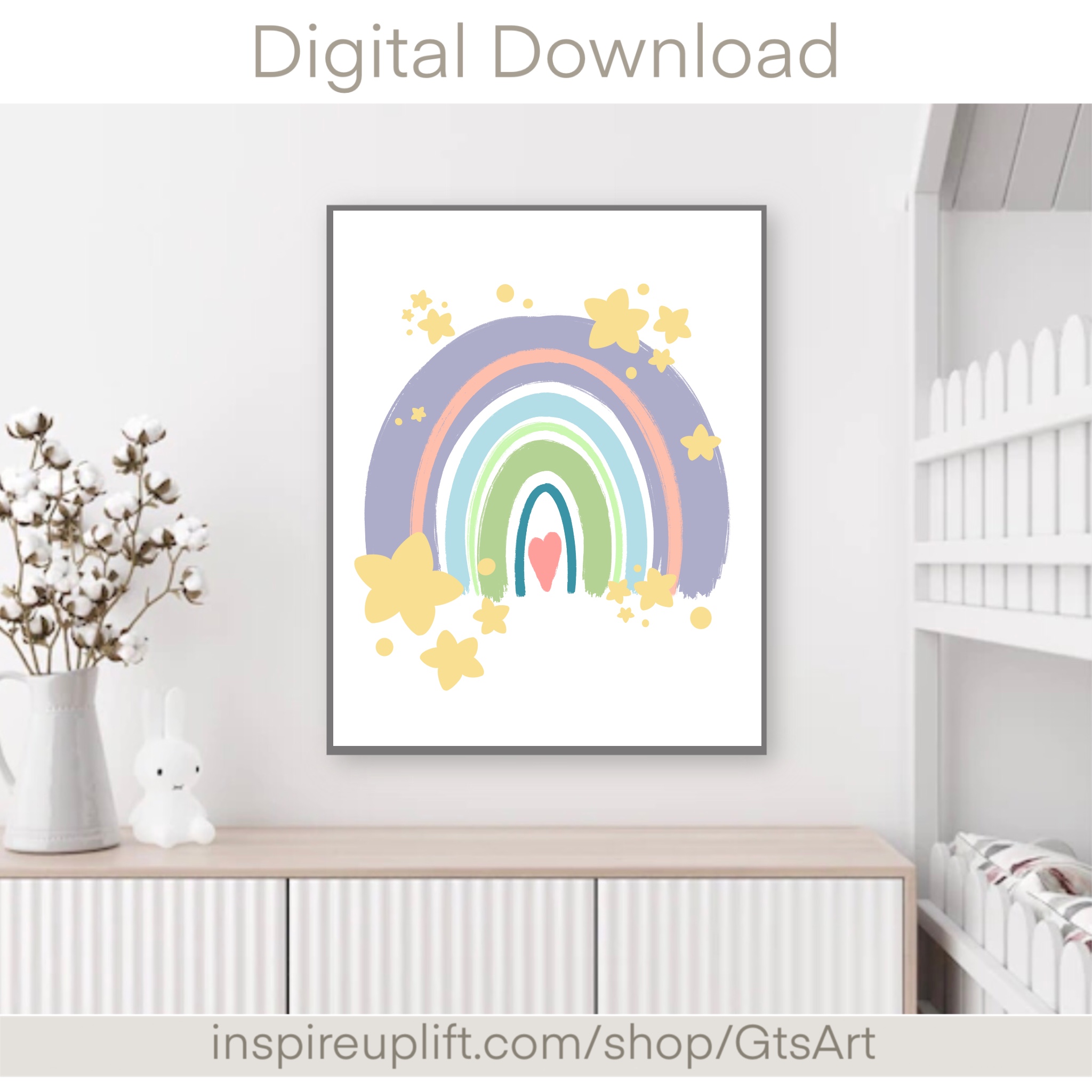 Printable wall art rainbow, Boho rainbow wall art printable, | Inspire ...