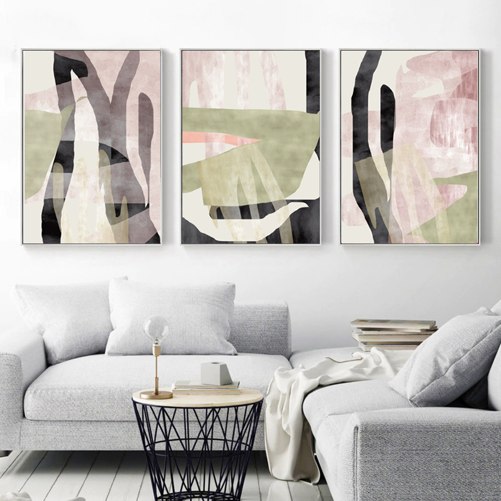 Living Room Wall Art Abstract Triptych, Large Prints Modern - Inspire ...
