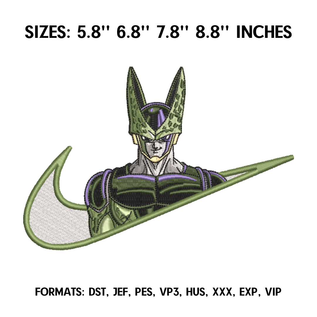 Perfect Cell Embroidery Design File, Dragon Ball Anime Embro | Inspire ...
