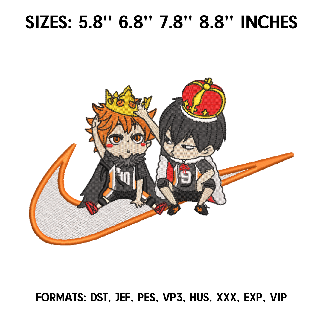 Hinata and Tobio Embroidery design file pes. Haikyuu Anime M - Inspire ...