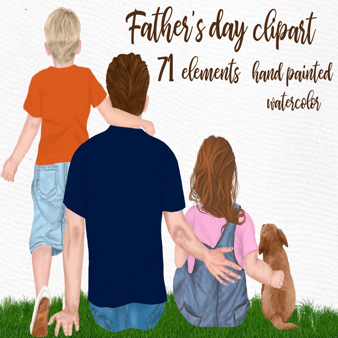 Father and children clipart: "FATHER'S DAY CLIPART" Daddy cl | Inspire ...