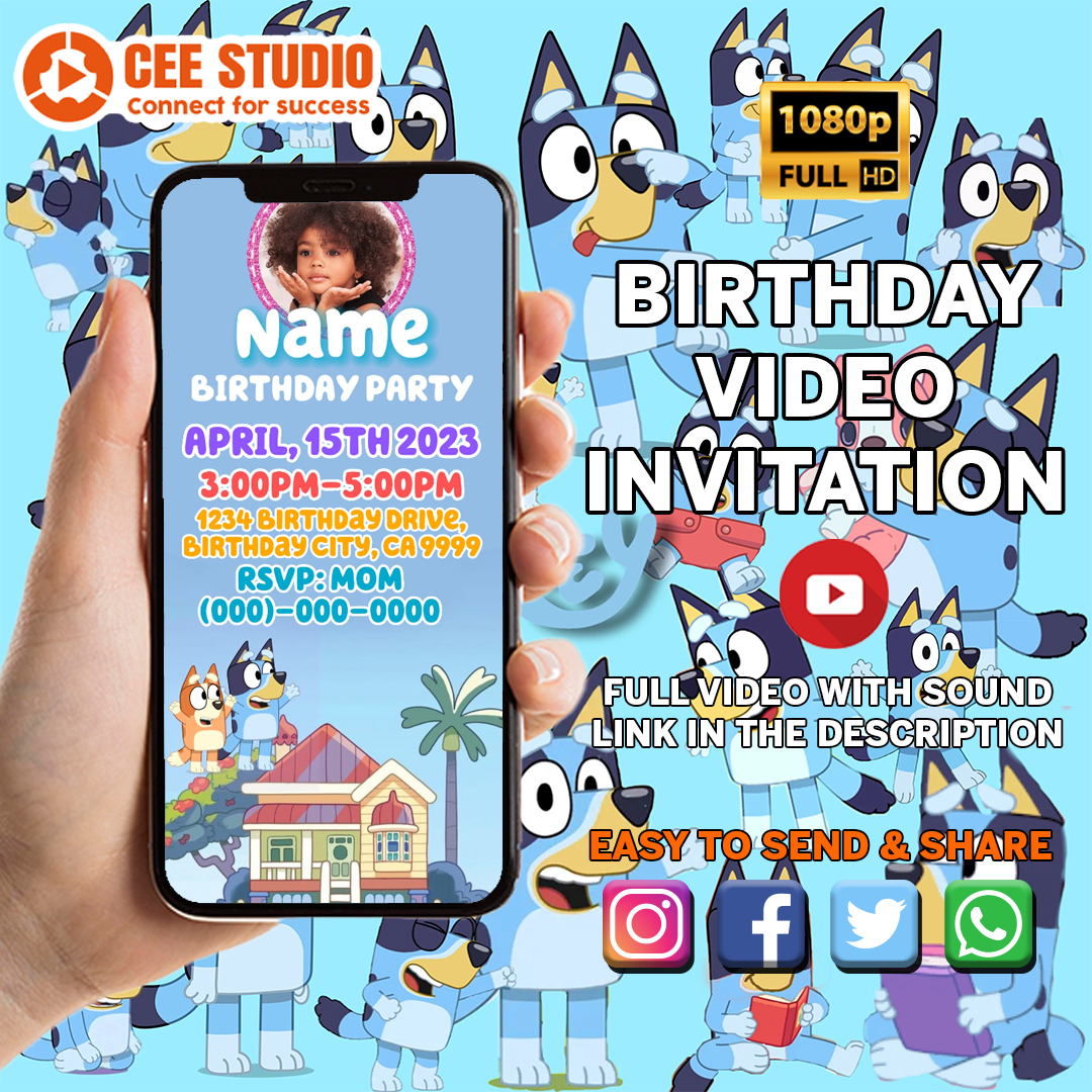 Animated Birthday invitation, birthday party invite, invitat | Inspire ...