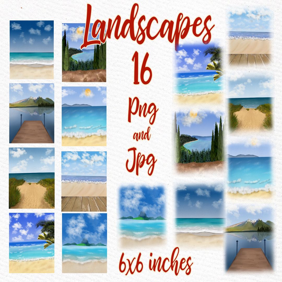Summer Landscapes clipart: "BEACH LANDSCAPES" Beach backdrop | Inspire ...