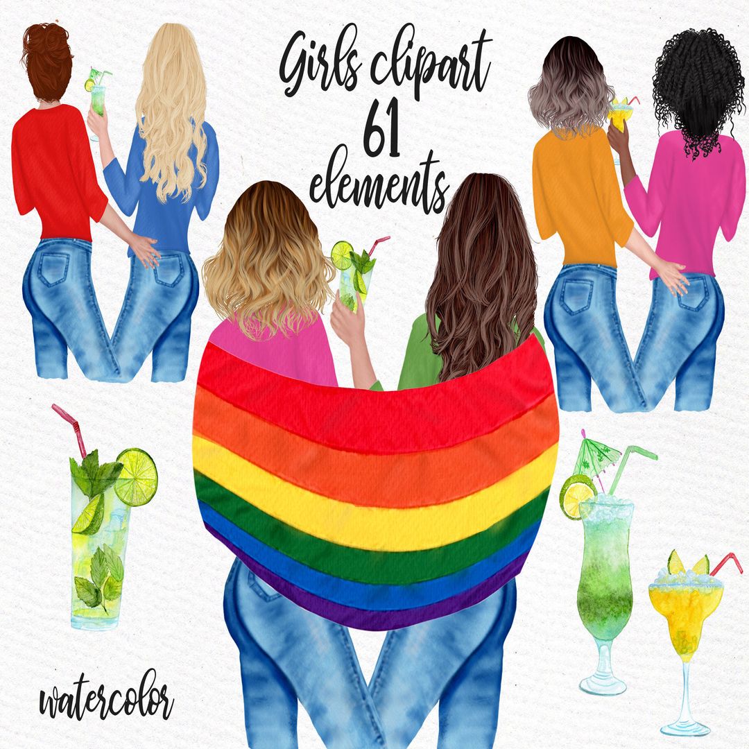 LGBTQ Girls clipart: "LESBIAN COUPLES" Lesbian clipart Gay c | Inspire ...