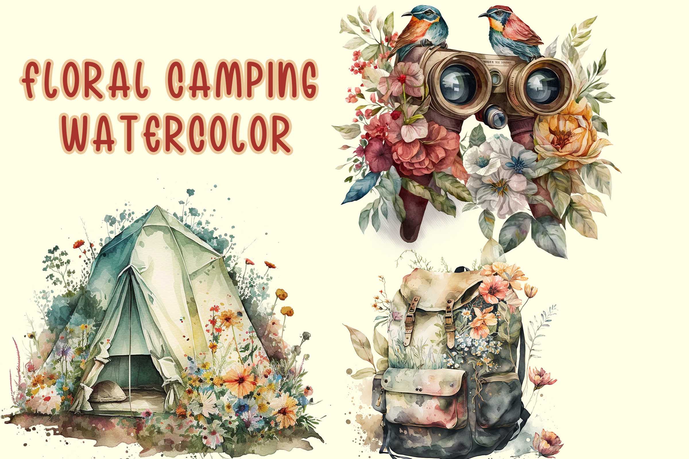 Floral Camping Watercolor | Inspire Uplift