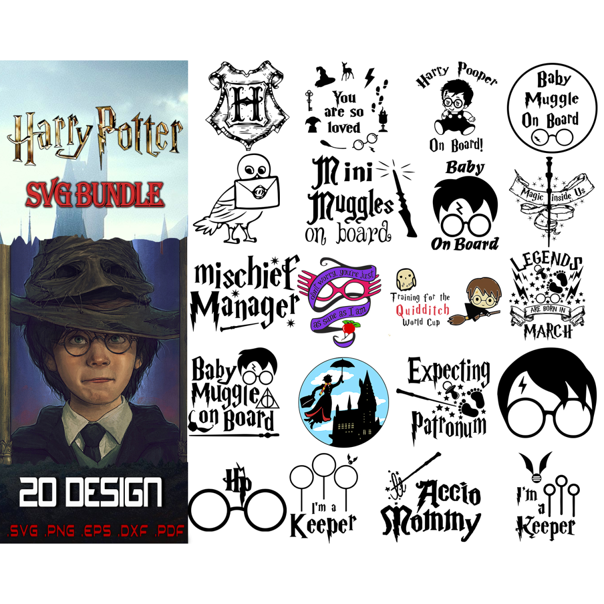 20 Designs Harry Potter Baby Svg Bundle - Inspire Uplift