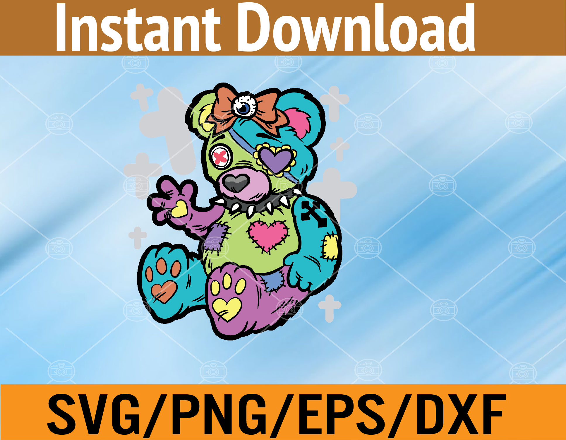 Goth Pastel Teddy Bear Gothic Kawaii Voodoo Plush Toy Svg, E | Inspire ...