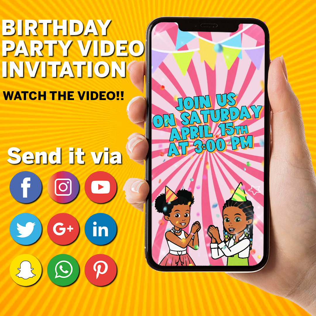 Gracie's Corner birthday party animated video invitation for | Inspire ...
