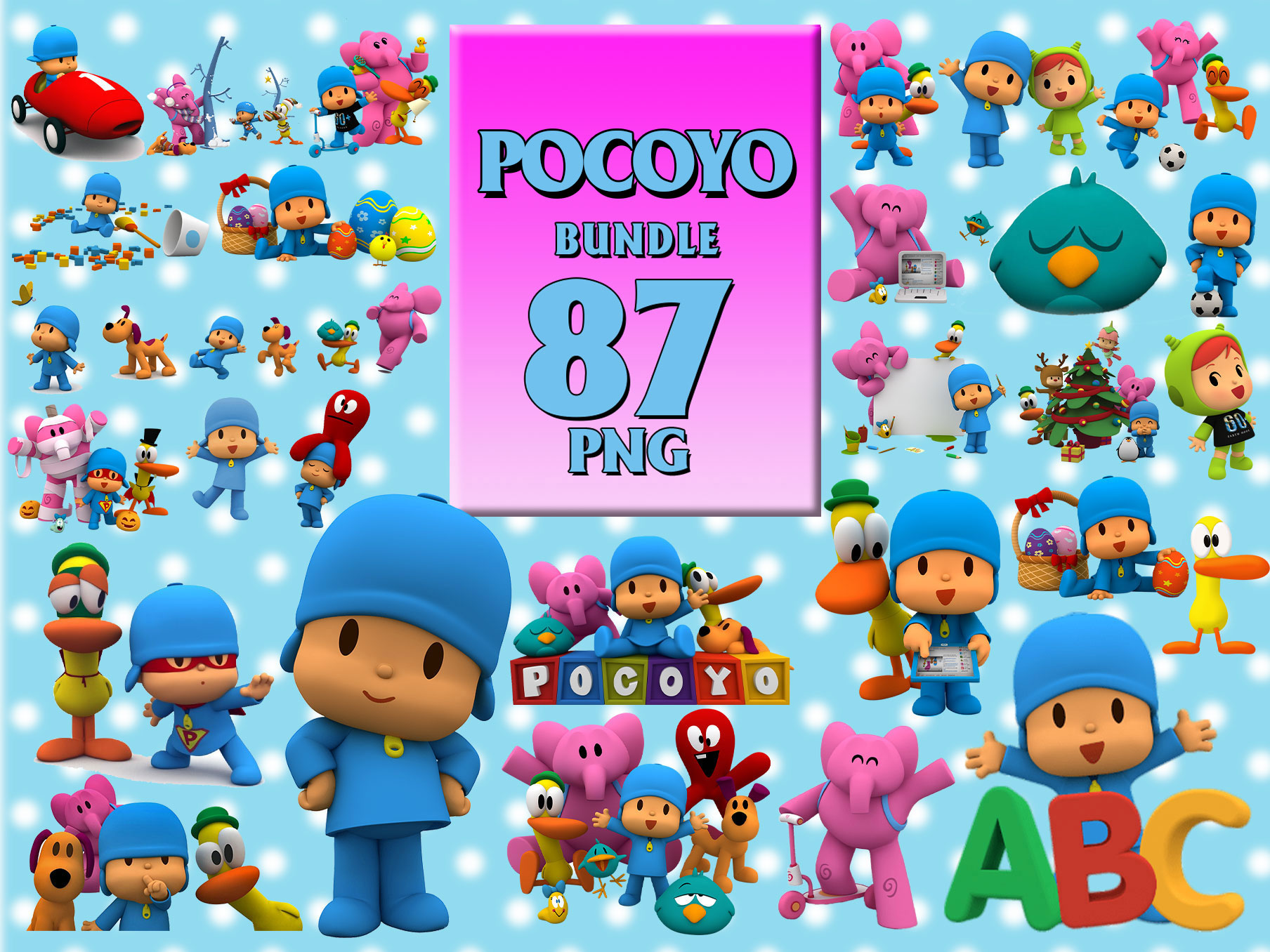 Pocoyo Png Download Pocoyo Number Three | Wallpapers.com