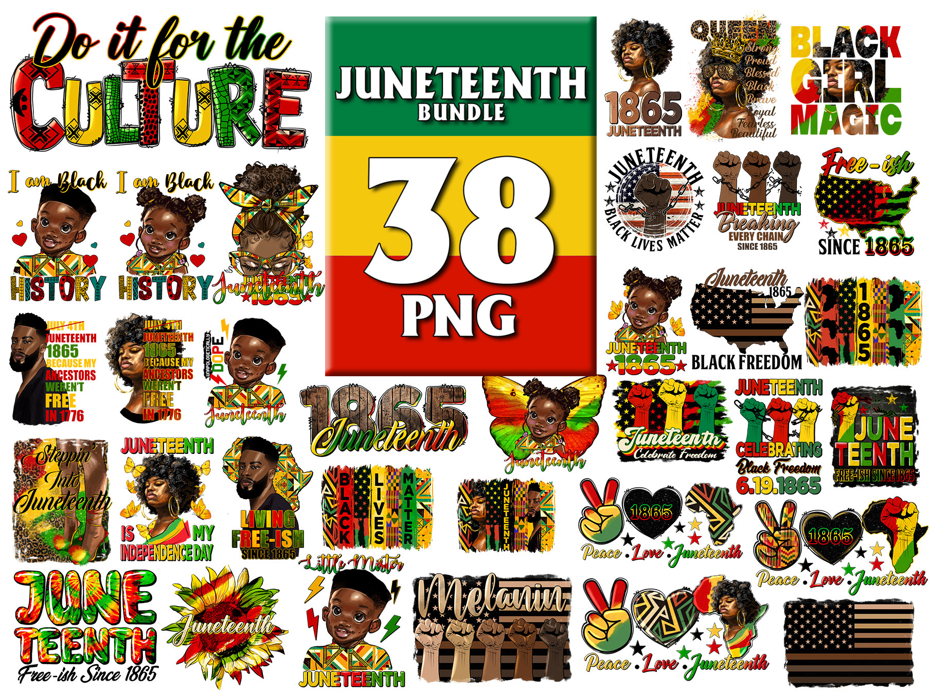 38 Files Juneteenth Bundle Png, Juneteenth Day Png, Juneteen - Inspire ...