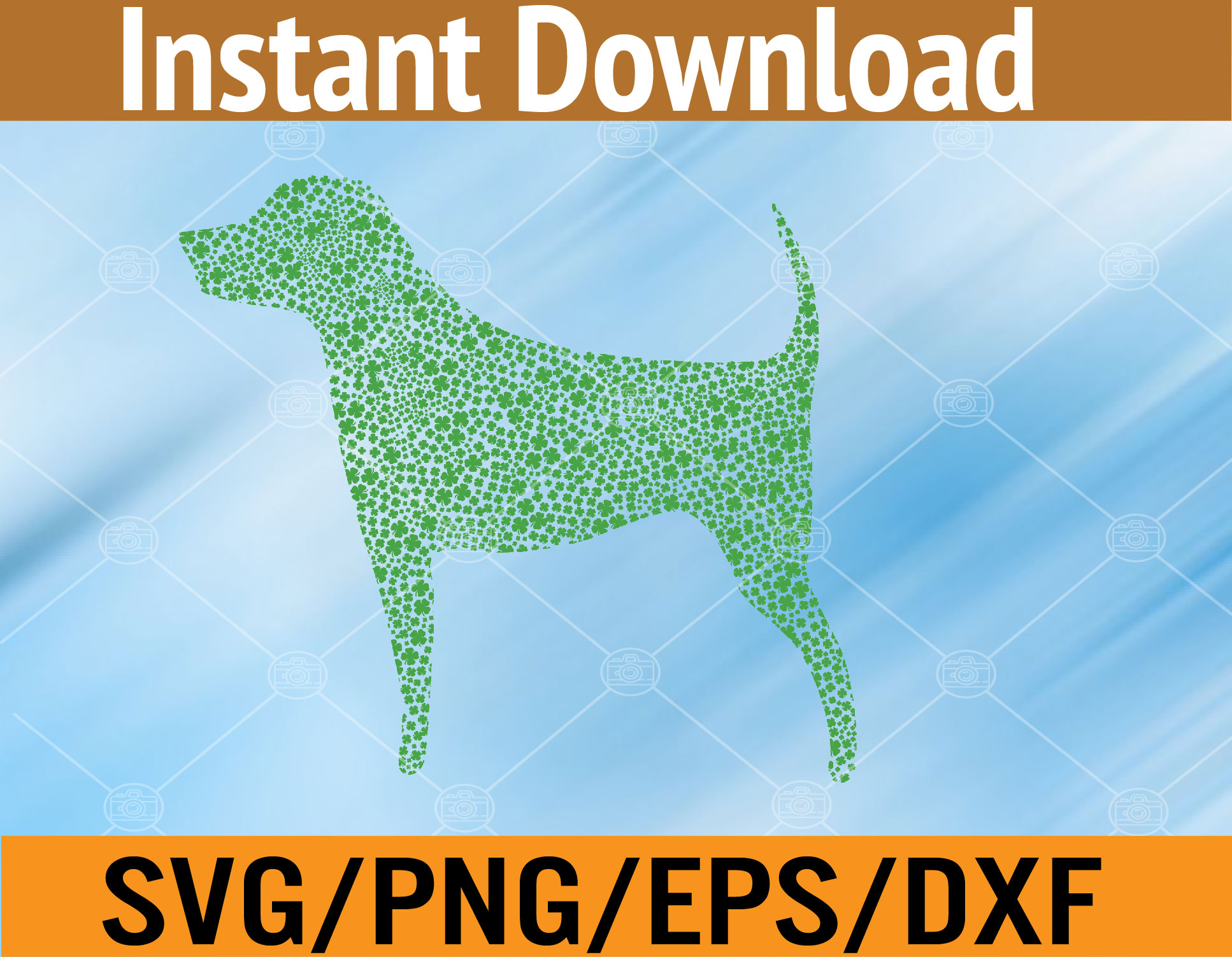 Saint Patrick's Day shamrock dog design Svg, Eps, Png, Dxf, | Inspire ...