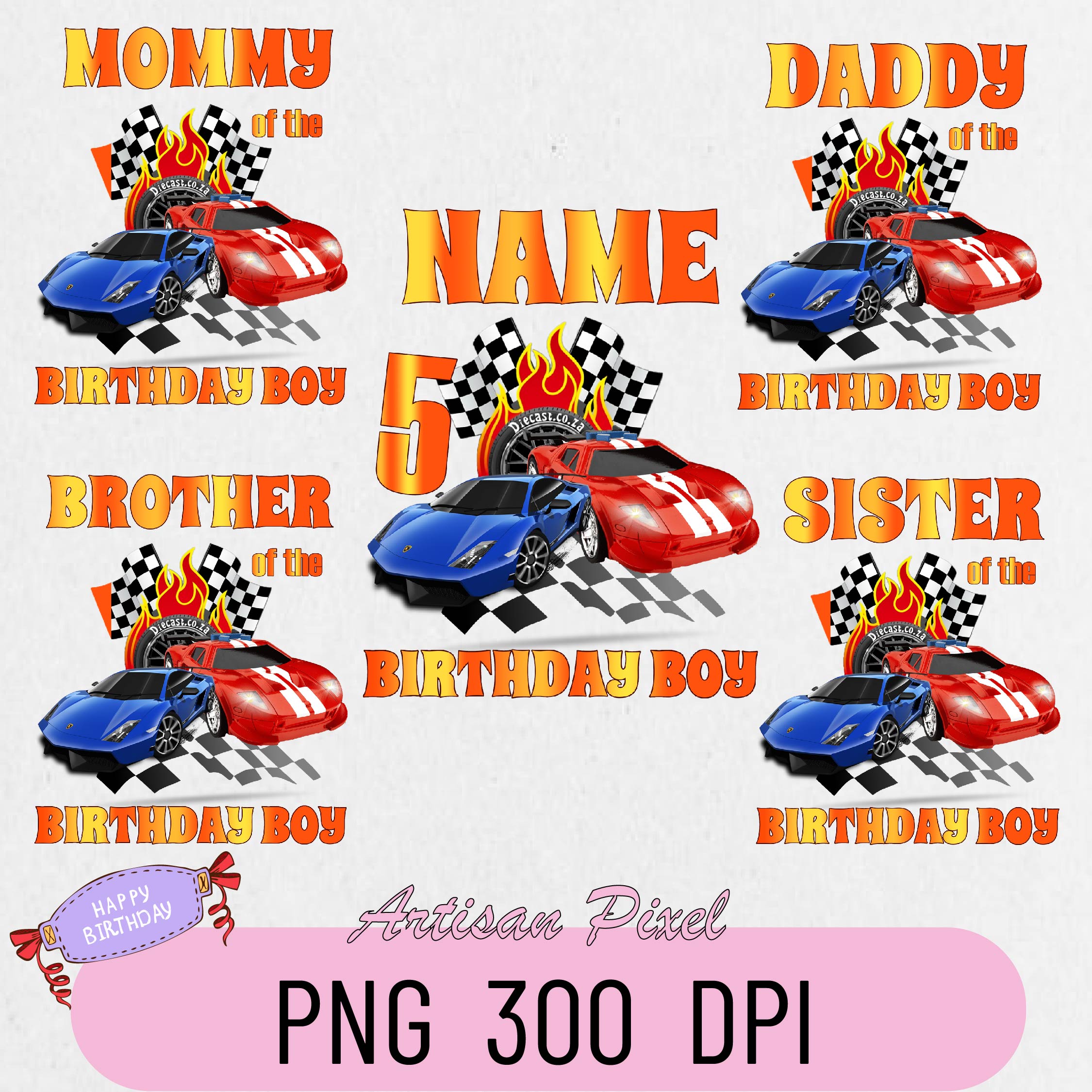 Birthday Car Png, Birthday Party Matching Race Car Png, Race - Inspire ...