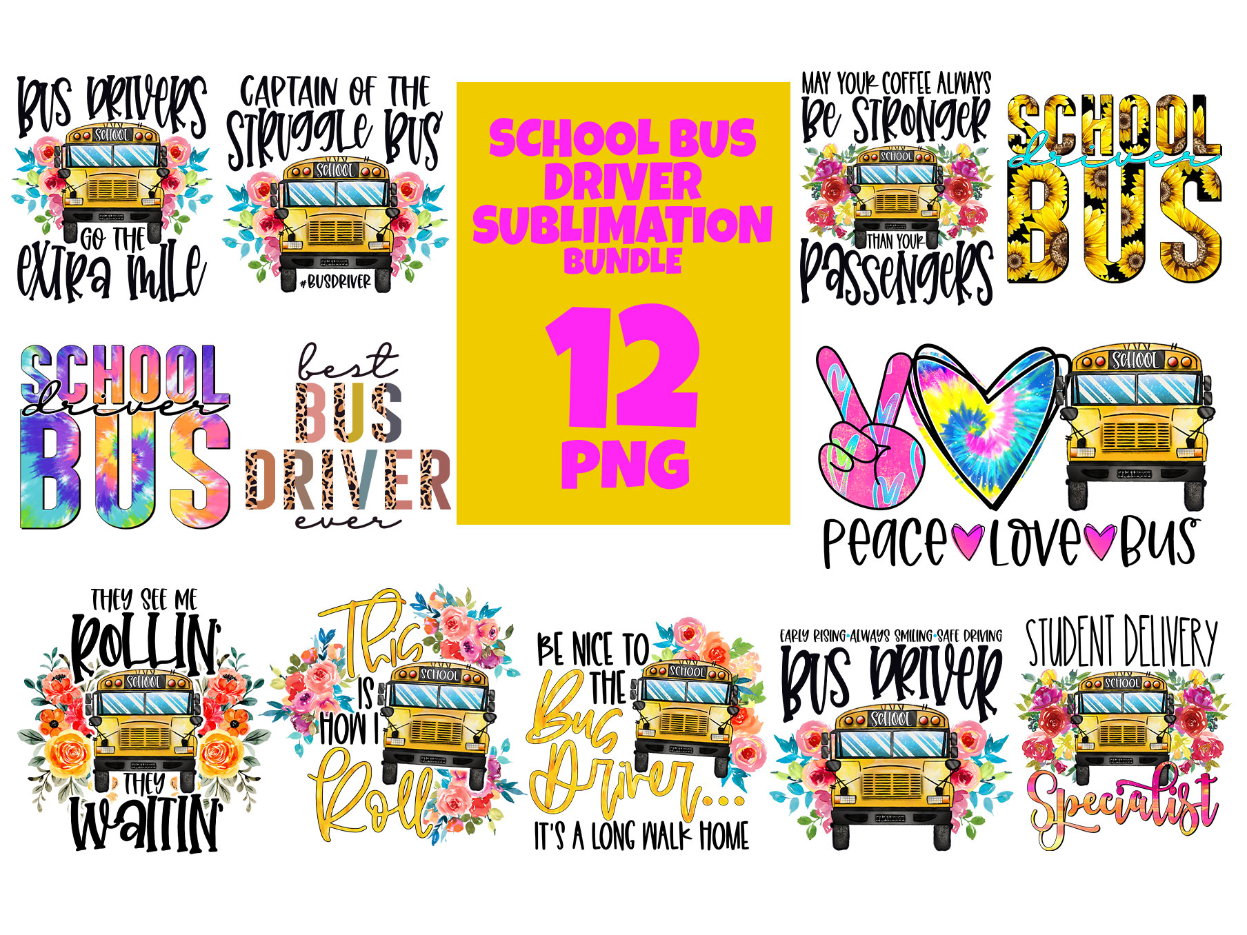 12 Files School Bus Driver Bundle Png, School Png, Bus Png, - Inspire ...