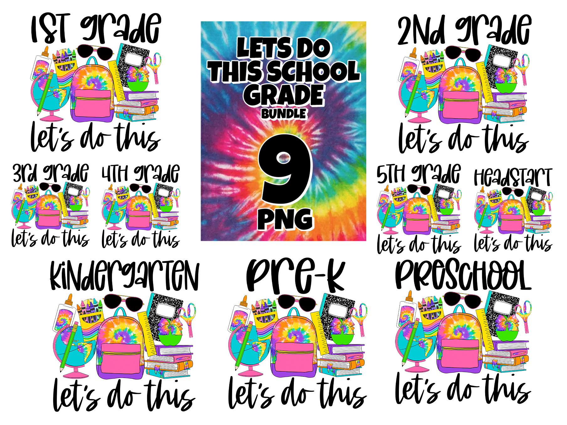 9 Files Lets Do This School Grade Bundle Png, School Png, 1s | Inspire ...