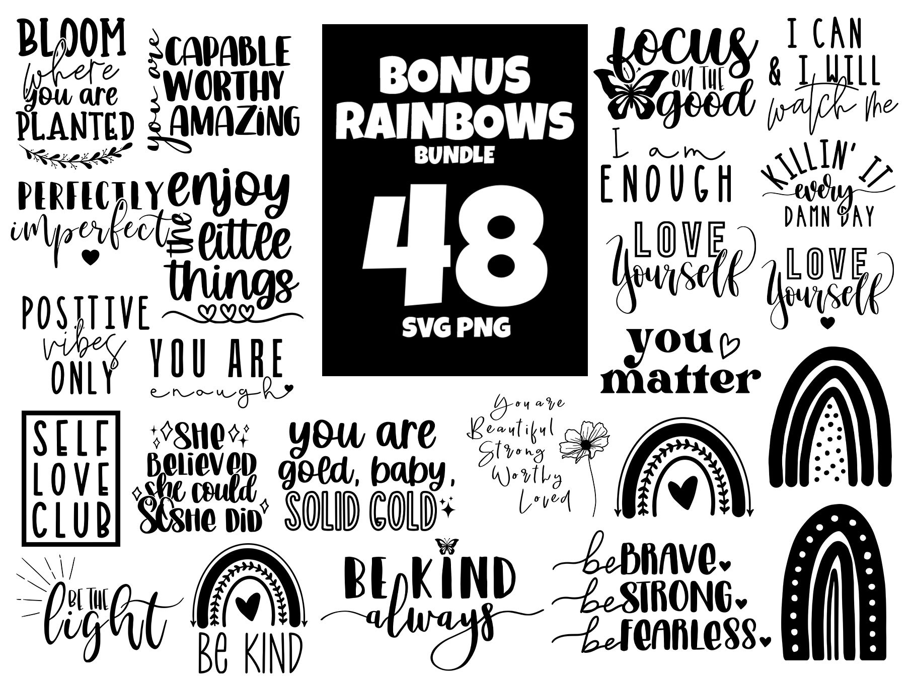 48 Files Boho Rainbow Bundle Svg, Trending Svg, Boho Rainbow | Inspire ...