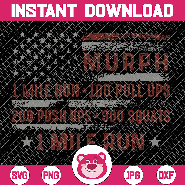 Memorial day Murph American flag PNG for sublimation, Distre | Inspire ...